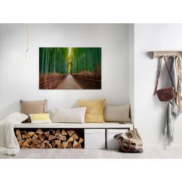 A.S. Cr&eacute;ation Leinwandbild &raquo;Bambus Walk&laquo; Gem&auml;lde Kunst 1 Stk. tlg. Feldweg Bambus Natur Keilrahmen Leinwand-Bild Wohnzimmer modern Kinder bunt Massivholz, Stahl B/H