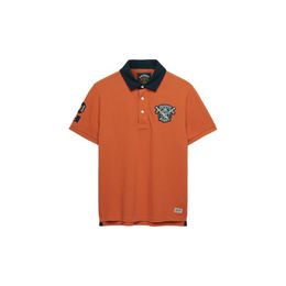 Superdry Herren Poloshirt &raquo;VINTAGE PIQUE RUGBY POLO&laquo; mit Kurzarm, aus Baumwolle und Single Jersey, Relaxed Fit orange M