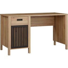 FORTE Schreibtisch &raquo;Jytana&laquo; B/H/T 125/72,3/56,5 cm, Lamellenfront B/H/T: 125cm x 72,3cm x 56,5cm