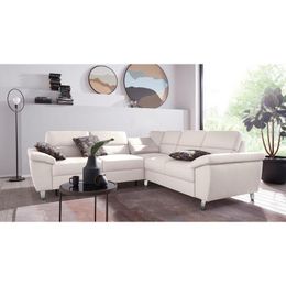 Sit & More sit&more Ecksofa &raquo;Sorano L-Form&laquo; wahlweise mit Bett- und Relaxfunktion, inkl. Bettkasten beige B/H/T: 249cm x 88cm x 229cm, Struktur fein, langer 