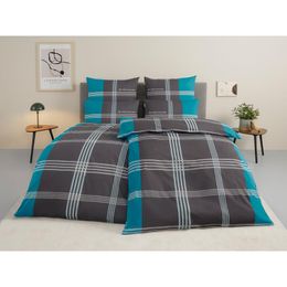 Tom Tailor HOME Bettw&auml;sche &raquo;Ole&laquo; 2 Stk. karierte Bettw&auml;sche aus Baumwolle, mit Rei&szlig;verschluss blau Renforc&eacute;, Obermaterial: 100% Baumwolle B/L: 135cm x