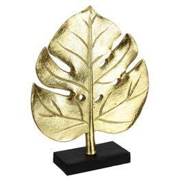 I.GE.A. Dekofigur &raquo;Splitphilo-Blatt Statue&laquo; Blattskulptur Figur Skulpturen Bl&auml;tter Deko Ornament Geschenk gold gold Polyresin B/H/T: 19cm x 24cm