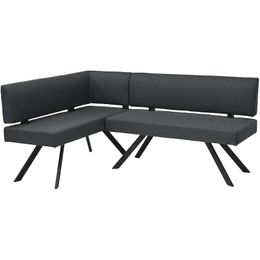 ByLiving Eckbank &raquo;TORONTO&laquo; Webstoff, bis 160 kg, Taschenfederkern, 4-Fu&szlig;gestell, 3 Sitzpl&auml;tze grau Stahl, Stoff B/H/T: 182cm x 85cm x 56cm, Webstoff, 