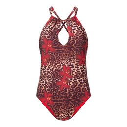 Lingadore Badeanzug Damen Gr&ouml;&szlig;e S/M beige / rot / schwarz