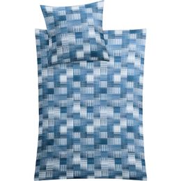 Kleine Wolke Bettw&auml;sche &raquo;Dany&laquo; 2 Stk. in zeitlosem Karodesign blau Mako-Satin, Obermaterial: 100% Baumwolle B/L: 135cm x 200cm, 1 Stk., 1 Stk., Mako-Satin, B/L: 