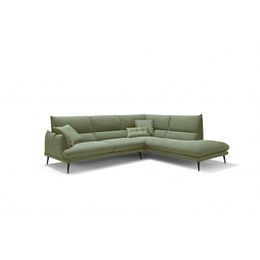 Egoitaliano Ecksofa &raquo;FUNNY, hochwertiges & aktuelles Design, bequeme R&uuml;ckenlehne, L-Form&laquo; toller Sitzkomfort, hochwertiger Strukturmix-Bezug, Breite 265cm gr&uuml;n 48