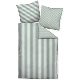 Janine Wendebettw&auml;sche &raquo;modernclassic 3912, 100% Baumwolle&laquo; 3 Stk. mit Rei&szlig;verschluss, Streifen Design gr&uuml;n Mako-Satin, Obermaterial: 100% Baumwolle B/L: 