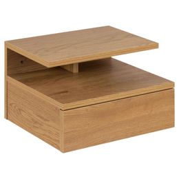 ACTONA GROUP Nachttisch &raquo;Ashlan Nachtkommode&laquo; Nachtschrank, wandmontiert, 1 Schublade, 1 Fachboden, Metallschienen braun B/H/T: 35cm x 22,5cm x 32cm