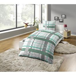 Kinzler Bettw&auml;sche &raquo;Bettw&auml;sche Kuschel-Seersucker "Karo"&laquo; 2 Stk. kariert, langlebig bunt Renforc&eacute;, Obermaterial: 100% Baumwolle B/L: 135cm x 200cm, 1 