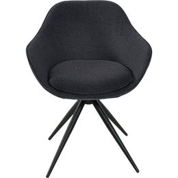 K+w Komfort & Wohnen K+W Komfort & Wohnen Drehstuhl &raquo;ZOOM&laquo; () 4-Fu&szlig; Drehstuhl mit Gestell aus Metall schwarz Struktur blau B/H/T: 60cm x 83cm x 57cm, Flachgewebe Q2 2250