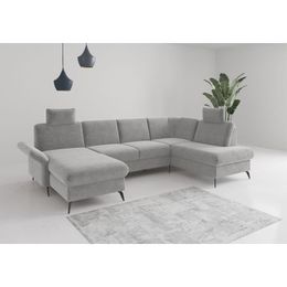 OTTO home Wohnlandschaft &raquo;Rochelle&laquo; wahlweise mit Schlaffunktion, Bettkasten und Armteilverstellung grau 100% Polyester B/H/T: 314cm x 93cm x 195cm, 