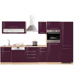 KOCHSTATION K&uuml;chenzeile &raquo;KS-Eton&laquo; ohne E-Ger&auml;te, Breite 330 cm lila B/H/T: 330cm x 60cm