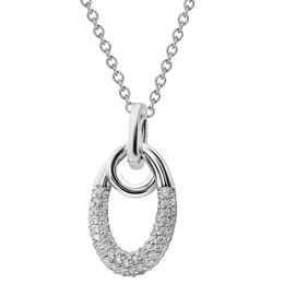 Firetti Damen Kette mit Anh&auml;nger &raquo;Schmuck Geschenk Silber 925 Halsschmuck Halskette Ankerkette Oval&laquo; mit Zirkonia (synth.) Silber 925 (Sterlingsilber)