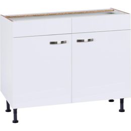 KOCHSTATION Sp&uuml;lenschrank &raquo;KS-Cara&laquo; Breite 100 cm wei&szlig; wei&szlig;, B/H/T: 100cm x 87cm x 58,4cm, T&uuml;ren: 2 Stk.