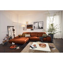 Musterring Wohnlandschaft &raquo;MR 2490 Ecksofa mit erstklassigem Sitzkomfort, Long-Life-Leder&laquo; Bronze-Fu&szlig;, Sitzh&ouml;he 48cm, wahlweise mit Funktionen, Ma&szlig;e 342 x 207 cm