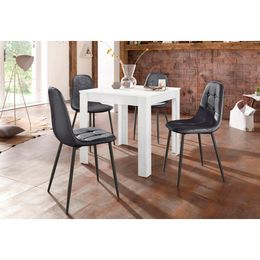 OTTO home Essgruppe Set, 5 Stk. tlg. mit Esstisch 80 cm breit schwarz B/H/T: 80cm