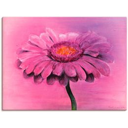 Artland Leinwandbild &raquo;Gerbera&laquo; Blumen 1 Stk. tlg. auf Holzrahmen gespannt pink Leinwand B/H/T: 80cm x 60cm, Leinwandbild Blumen Querformat, 1 Stk.