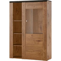 OTTO home Vitrine &raquo;Larona, zeitlose Glasvitirne, Hochschrank H&ouml;he 145 cm&laquo; Stauraumvitrine mit dekorativer Rahmenoptik braun B/H/T: 100cm x 145cm x 