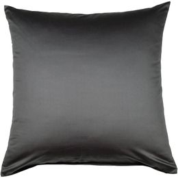 Janine Kissenbezug &raquo;Colors Mako Satin&laquo; mit Rei&szlig;verschluss, uni Kissenh&uuml;lle, feinf&auml;dig, 100% Baumwolle grau Mako-Satin, Obermaterial: 100% Baumwolle B/L: 50cm