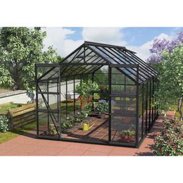 Vitavia Gew&auml;chshaus &raquo;Mars 11500&laquo; Alu-Profile, 3 mm Sicherheitsglas schwarz B/H/T: 257cm x 231,8cm x 445cm