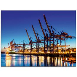 Artland Glasbild &raquo;Hamburg Containerhafen&laquo; Deutschland 1 Stk. tlg. in verschiedenen Gr&ouml;&szlig;en beige B/H/T: 60cm x 45cm, Glasbild Deutschland Querformat, 1 Stk.