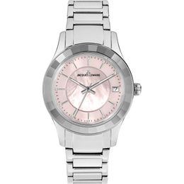 Jacques Lemans Damen Quarzuhr &raquo;Venice&laquo; Armbanduhr, Damenuhr, Edelstahlarmband, Perlmutt-Zifferblatt, Datum silber Einheitsgr&ouml;&szlig;e