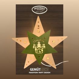 Weigla Dekostern &raquo;LED Oh Tannenbaum, Dekoleuchte aus Holz, NATUR-GR&Uuml;N&laquo; gr&uuml;n Holzwerkstoff B/H/T: 30,5cm x 29cm x 6cm