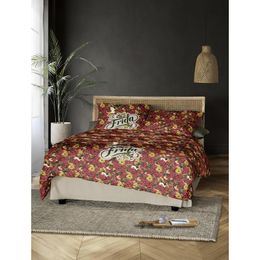 Irisette Bettw&auml;sche &raquo;Monte 8584&laquo; 2 Stk. samtig weich rot Biber, Obermaterial: 100% Baumwolle B/L: 155cm x 200cm, 1 Stk., 1 Stk., Biber, B/L: 80cm x 80cm, 2 Stk