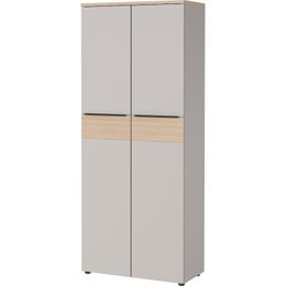 Germania Aktenschrank &raquo;GW-Oviedo&laquo; 1 Stk. tlg. mit verstellbaren Einlegeb&ouml;den grau Holzwerkstoff, Metall Kaschmir, B/H/T: 80cm x 197cm x 40cm, T&uuml;ren: 2