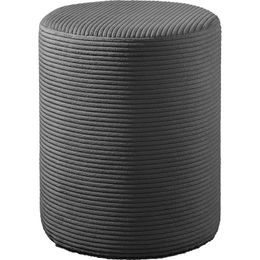 Maintal Polsterhocker &raquo;H&uuml;geldorf&laquo; Hocker rund aus Cord-Bezug grau B/H/T: 40cm x 50cm x 40cm, Cord