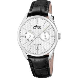 Lotus Herren Multifunktionsuhr &raquo;Multifuncion&laquo; Quarzuhr, Armbanduhr, Herrenuhr, Lederarmband, analog, Tag, Wochentag Einheitsgr&ouml;&szlig;e