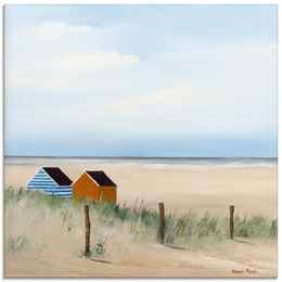 Artland Glasbild &raquo;Sonniger Morgen V&laquo; Strand 1 Stk. tlg. in verschiedenen Gr&ouml;&szlig;en blau B/H/T: 50cm x 50cm, Glasbild Strand quadratisch, 1 Stk.