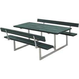 Plus Garten-Essgruppe &raquo;&raquo;Basic&laquo; Kombim&ouml;bel mit 2 R&uuml;ckenlehnen&laquo; 1 Stk. tlg. 177x184x75/45 cm gr&uuml;n Polywood, Stahl B/H/T: 184cm x 75cm x 177cm