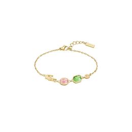 Lacoste Damen Armkette &raquo;DEVA&laquo; mit Glasstein rosa 19cm, Edelstahl
