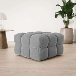 s.Oliver Polsterhocker &raquo;COBBO Sitzhocker Bubble-Optik, Ma&szlig;e B/T/H: 80/80/48 cm&laquo; passend zum Sofa, moderne Steppung und hoher Sitzkomfort grau 100% 