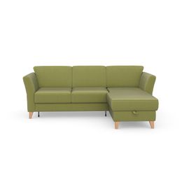 Sit & More sit&more Ecksofa &raquo;Visby L-Form&laquo; Wahlweise mit Schlaffunktion und Bettkasten, frei im Raum stellbar gr&uuml;n B/H/T: 248cm x 87cm x 162cm, Luxus-Microfaser 