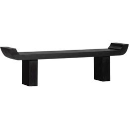 Woood Bank &raquo;Lox Massiv Mangoholz mit umlaufendem Rand H 35 x B 183 x T 53 cm&laquo; Tragkraft 100 kg, breite Standbeine, individuelle Holzmaserung schwarz 