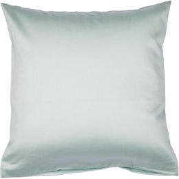 Janine Kissenbezug &raquo;Colors Mako Satin&laquo; mit Rei&szlig;verschluss, uni Kissenh&uuml;lle, feinf&auml;dig, 100% Baumwolle gr&uuml;n Mako-Satin, Mako-Satin B/L: 80cm x 80cm, 1 Stk., 