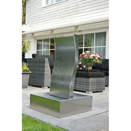 Ubbink Gartenbrunnen &raquo;GENOVA in Wellenform aus geb&uuml;rstetem Edelstahl&laquo; silber Edelstahl