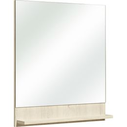 Wandspiegel &raquo;Quickset 350 Fl&auml;chenspiegel mit Ablage, 60 cm breit, 68 cm hoch&laquo; Pinie Ida hell Nachbildung, Badezimmer-Wandspiegel beige Holzwerkstoff B