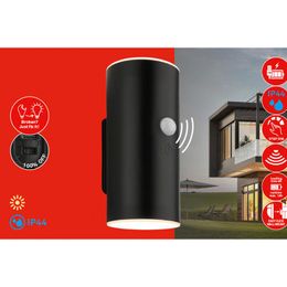 Briloner Leuchten LED Au&szlig;en-Wandleuchte &raquo;SUDA&laquo; LED-Modul 1 Stk. 7x8,5x15,5 cm, Akku tauschbar, Indoor/Outdoor, Balkon, Hauswand schwarz 1, &Oslash; 220cm H: 15,5cm, 1 Stk.