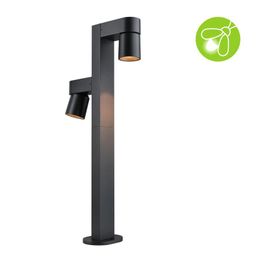 Paulmann LED Pollerleuchte &raquo;Kimu IP44 822mm 2200K 2x7,8W 720lm 230V 70&deg; Anthrazit Aluminium&laquo; 1 Stk. insektenfreundlich grau 2, &Oslash; 8cm H: 82,2cm, 1 Stk.