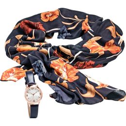 Damen Schal + Uhr marine, Gr&ouml;&szlig;e 0