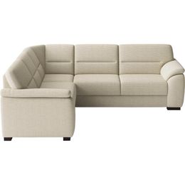 Sit & More sit&more Ecksofa &raquo;Montego L-Form, B: 256 cm, gro&szlig;e Stoffauswahl, Komfort Sitzh&ouml;he 46cm&laquo; wahlweise mit Schlaffunktion und Schubkasten beige 100% 