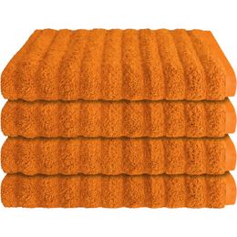 Schiesser Handt&uuml;cher &raquo;Neapel aus 100% Baumwolle mit eleganter Hoch-Tief-Optik&laquo; OEKO-TEX MADE IN GREEN Frottier, Baumwolle B/L: 50cmx100cm, 4 Stk., Frottier