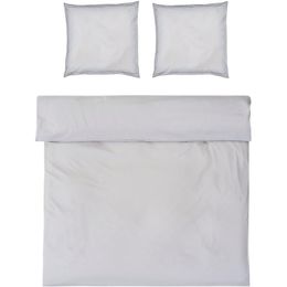 M&ouml;ve Bettw&auml;sche &raquo; Luxury Bettw&auml;sche Set&laquo; 2 Stk. mit elegantem Zierstick wei&szlig; Satin, Obermaterial: 100% Baumwolle B/L: 200cm x 200cm, Satin, B/L: 80cm x 