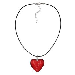 Firetti Damen Herzkette &raquo;Schmuck Geschenk Transparent red heart&laquo; rot Kunststoff Metall Textil, L: 57