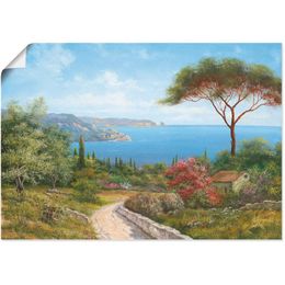 Artland Wandbild &raquo;Haus am Meer&laquo; Gew&auml;sser 1 Stk. tlg. als Leinwandbild, Poster in verschied. Gr&ouml;&szlig;en gr&uuml;n B/H/T: 100cm x 70cm, Poster Gew&auml;sser, 1 Stk.