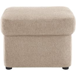 DOMO collection Polsterhocker &raquo;SARAFINA 61x61 cm, hochwertig und komfortabel&laquo; beige Microfaser PRIMABELLE (100% Polyester) / Struktur (90% Polyester; 