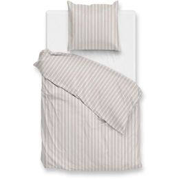 ZO HOME Bettw&auml;sche &raquo;Zohome Bettw&auml;sche Righe-di-Percalle&laquo; 2 Bettw&auml;sche aus 100% Baumwolle, hochwertige Perkal, ab 135x200 cm. beige Perkal, 
